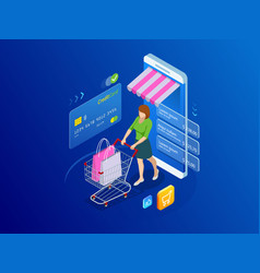 Isometric mobile development Royalty Free Vector Image