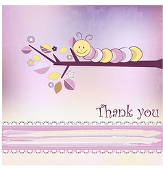 Thank you gratitude card template with cute Vector Image