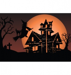 Halloween haunted house Royalty Free Vector Image