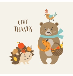 Cute autumn forest animals Vector Image by fireflamenco - Image ...