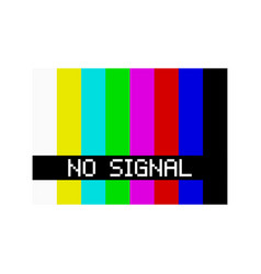 Tv test icon has no signal vertical multi colored Vector Image