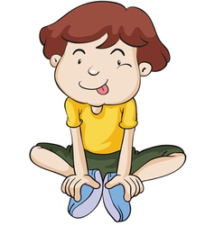 Pretending innocence kid Royalty Free Vector Image