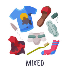 Waste sorting different types garbage paper Vector Image