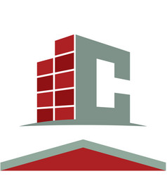Construction business logo with the initials Vector Image