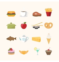 American food fast food flat lay style Royalty Free Vector