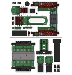 Paper model a vintage steam train Royalty Free Vector Image