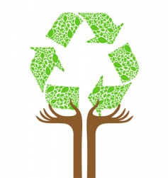 Recycle symbol with tree Royalty Free Vector Image