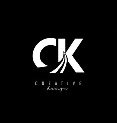 Purple pink ck c k letter logo design with ink Vector Image