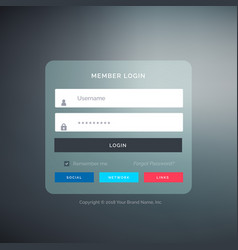 Member login design Royalty Free Vector Image - VectorStock