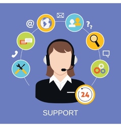 24 hours 7 days customer service icon vector by Samarets - Image ...