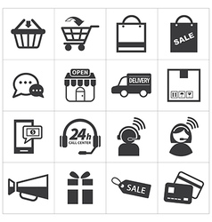 Shopping mall or store icon set Royalty Free Vector Image