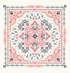 Rectangular bandana print design for rug carpet Vector Image
