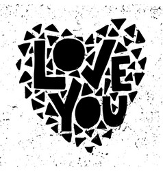 Love you hand lettering Royalty Free Vector Image