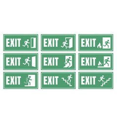 Emergency exit signs Royalty Free Vector Image