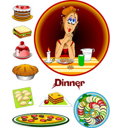 Full breakfast meal Royalty Free Vector Image - VectorStock