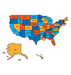 Usa ncaa division 1 football map Royalty Free Vector Image