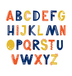 Funny alphabet letters with various designs Vector Image