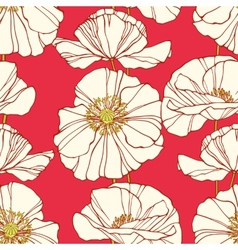 Floral poppyes seamless pattern Royalty Free Vector Image