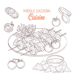 Middle eastern cuisine Royalty Free Vector Image