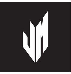 Jm logo initial with circle line cut design Vector Image