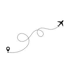 Plane way icon airplane big amplitude waves path Vector Image