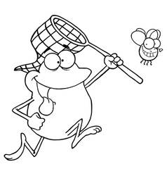 Frog catching a fly Royalty Free Vector Image - VectorStock