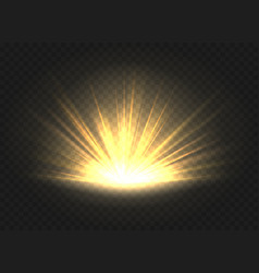 Golden light ray or sun beam background abstract Vector Image