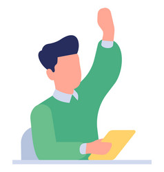 Little girl is raising her hand to ask questions Vector Image