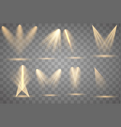 Realistic stage lights or concert spotlights Vector Image