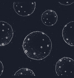 Cute smiling planets in outer space seamless Vector Image
