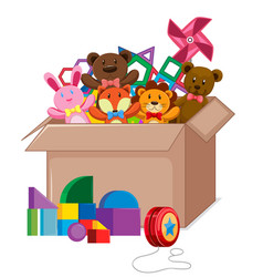 Kids toys in box clipart Royalty Free Vector Image