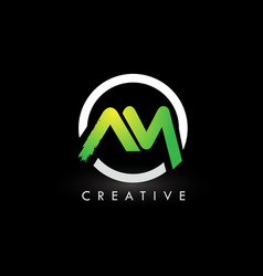 Am brush letter logo design creative brushed Vector Image