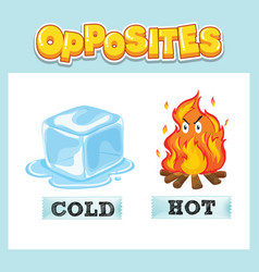 Opposite adjectives hot and cold Royalty Free Vector Image