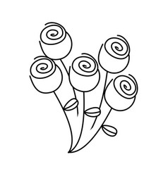 Pink round roses icon Royalty Free Vector Image