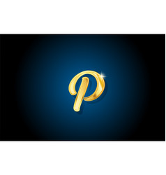 Yellow gold alphabet letter p logo company icon Vector Image