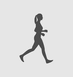 Running man and woman black silhouettes Royalty Free Vector