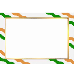 Horizontal frame and border with india flag Vector Image