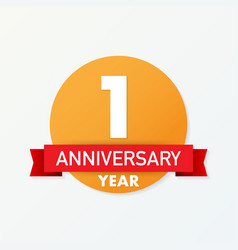 1 year anniversary isolated design element Vector Image