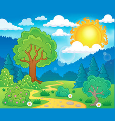 Spring theme landscape 7 Royalty Free Vector Image