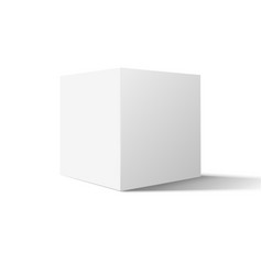 Blank white cube 3d box template Royalty Free Vector Image