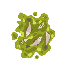 Water pollution make dead fish Royalty Free Vector Image