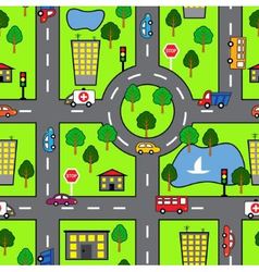 Seamless road play mat for kids activity Vector Image