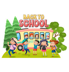 Student going to school by bus Royalty Free Vector Image