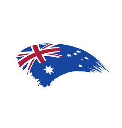 Australian flag in wind with word australia Vector Image