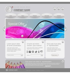 Gray website template Royalty Free Vector Image