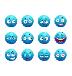 Cartoon comic round faces set Royalty Free Vector Image