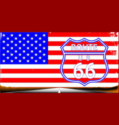 Route 66 texas sign and flag Royalty Free Vector Image