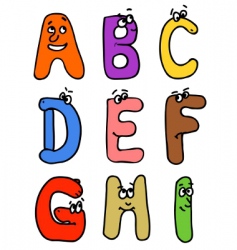Education cartoon alphabet letters for kids Vector Image