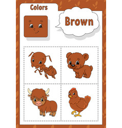 Learning colors blue color flashcard for kids Vector Image