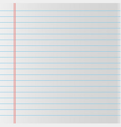 School notebook paper sheet exercise book page Vector Image